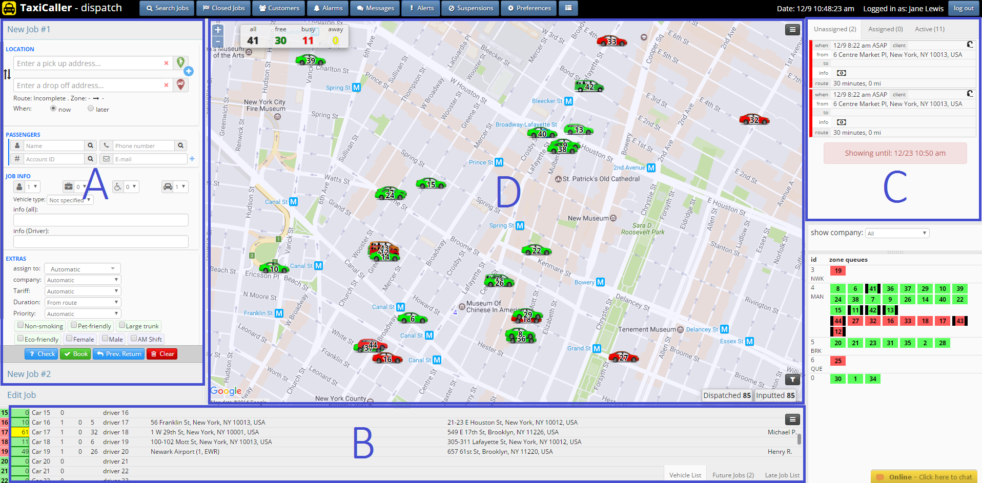 Quick Guide: Dispatch console | TaxiCaller
